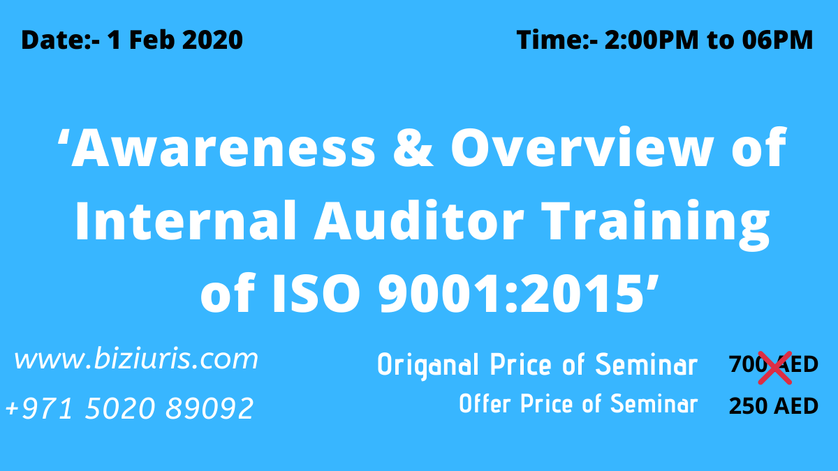 Awareness & Overview of Internal Auditor Training of ISO 9001:2015 ...